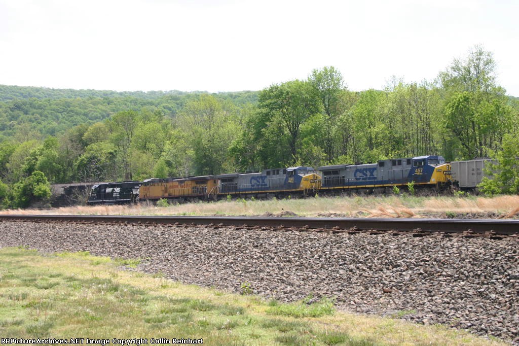 CSX 457, CSX 390, UP 7208, & NS 5611